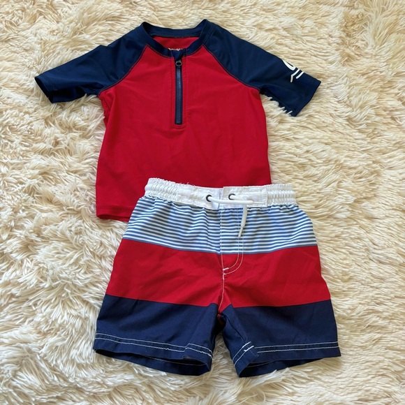OshKosh B'gosh | Swim | Oshkosh And Carters Red Striped Swim Trunks And ...